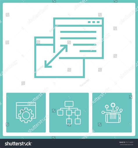 software development vector line icons stock vector royalty free