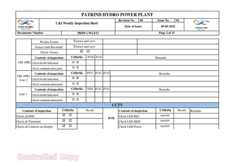 Gis Check Sheet Pdf