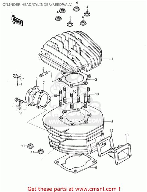 Kawasaki Kx250 A7 Kx250 1981 Usa Canada Export Cylinder Headcylinder