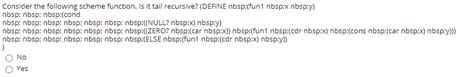 Solved Consider The Following Scheme Function Is It Tail Chegg
