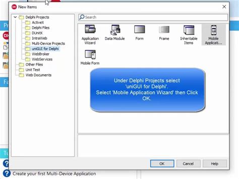 Create Empty Mobile Project In UniGUI YouTube