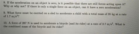 solved if the acceleration on an object is zero is it