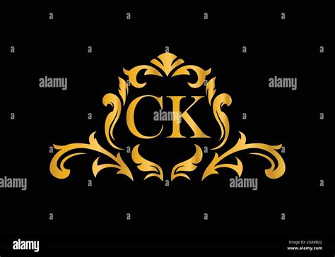 Luxury Alphabet Letters Ck Golden Floral Alphabet Monogram Initials Perfectly For Wedding