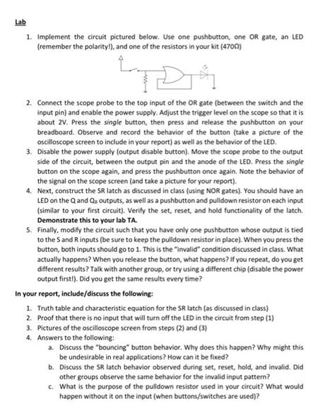 Solved 1 Implement The Circuit Pictured Below Use One