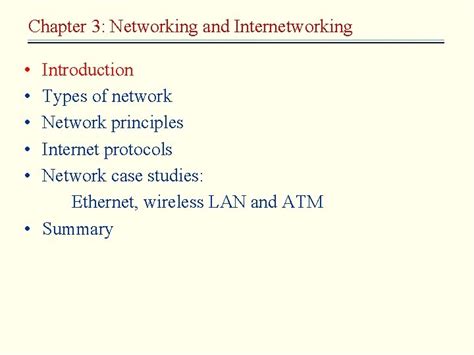 Chapter Networking And Internetworking Introduction Types Of