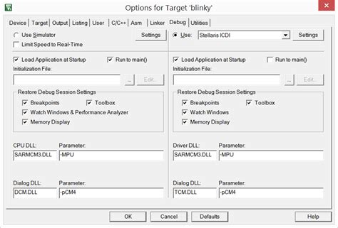 Keil Debug Fail With Stellaris Launchpad Arm Based Microcontrollers