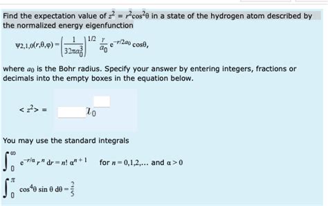 solved find the expectation value of 22 r cose in a state