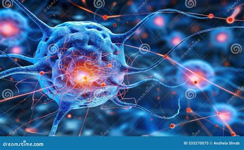 Neural Connections In Human Brain Cells With Synapses Vital For Body System Functions