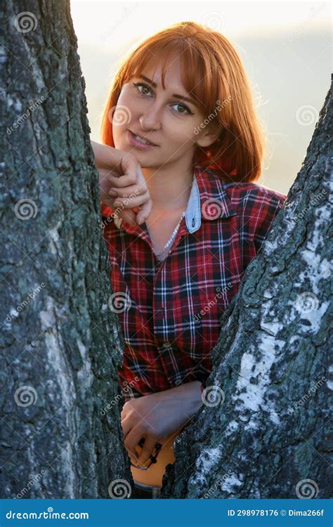 Close Up Portrait Of Sensual Redhead Outdoors Autumn S Warm Embrace