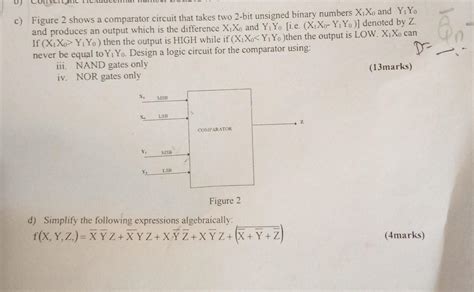 Solved C Figure Shows A Comparator Circuit That Takes Two Chegg