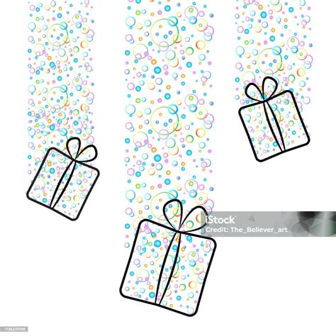 몇 가지 선물 다른 색상 슈퍼 효과 놀라운 선물 세트 정서적 즐거움 선물 특별 한 프리 젠 테이 션 아이디어 개념에 대한 스톡