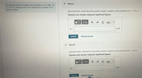 Solved A Clock Pendulum Oscillates At A Frequency Of Hz Chegg