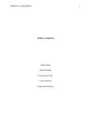 Module Assignment Docx MODULE ASSIGNMENT Module Assignment