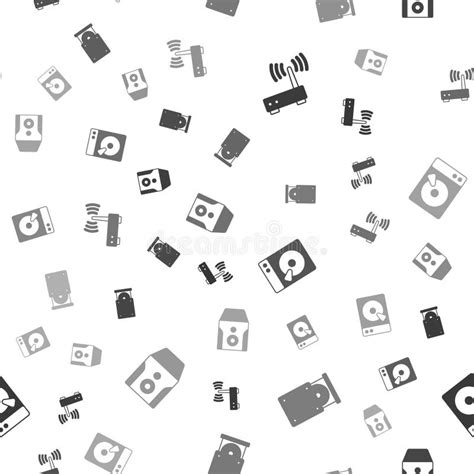 Set Router And Wi Fi Signal Optical Disc Drive Hard Disk Hdd And Uninterruptible Power Supply