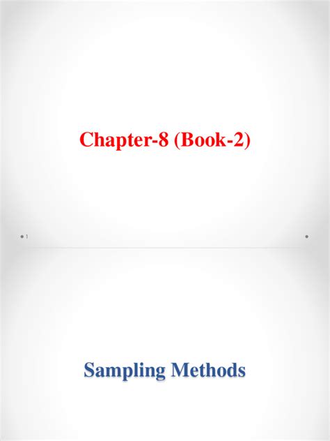 chapter 8 book 2 sampling method pdf sampling statistics