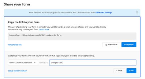 How Can I Personalise The Link Of My Form 123FormBuilder Knowledge Base