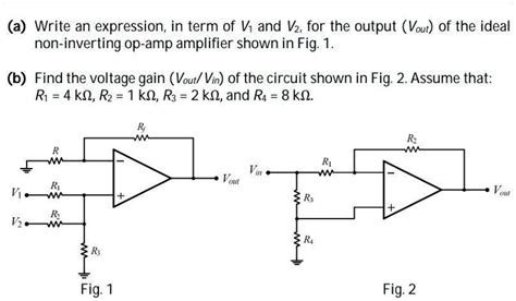 solved a write an expression in terms of v and v for the output