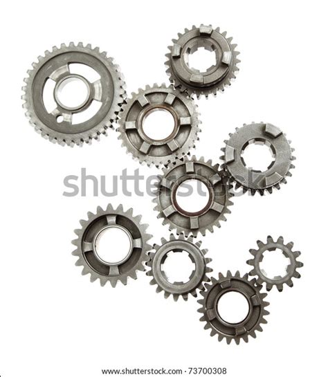 Large Group Mechanical Gears Linked Together Stock Photo Shutterstock
