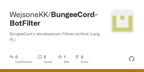GitHub WejsoneKK BungeeCord BotFilter BungeeCord Z Wbudowanym Filtrem Antibot Lang PL