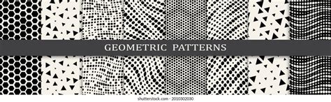 Seamless Geometric Halftone Patterns Set Stock Vector Royalty Free 2010302030 Shutterstock