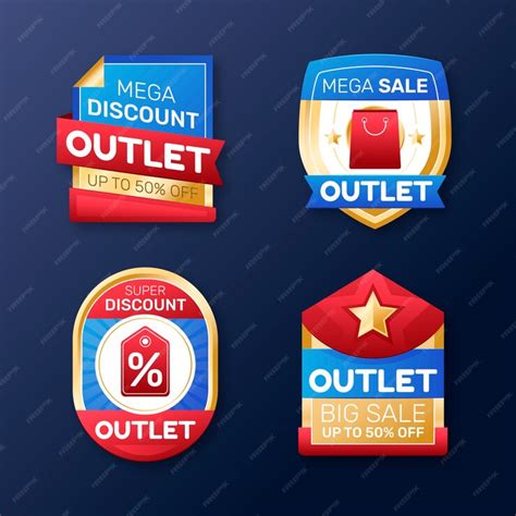 Free Vector Gradient Outlet Label Collection