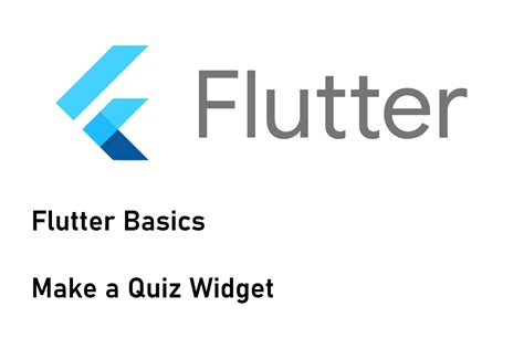How To Make A Simple Quiz Page Widget For Flutter Apps By Xeladu
