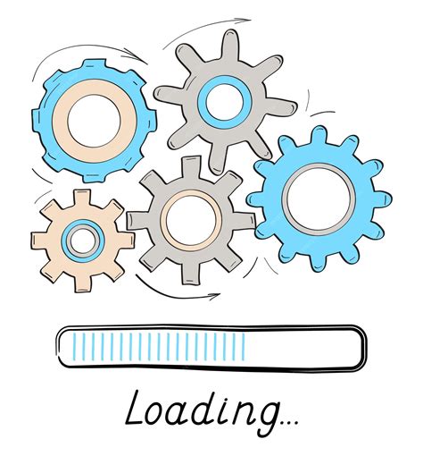 Premium Vector Gears Rotates Loading Progress Bar Vector Style In
