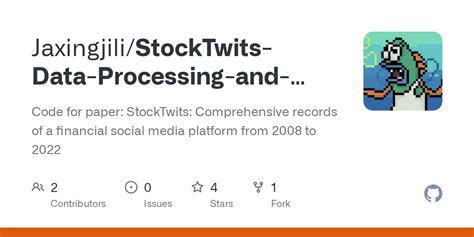 github jaxingjili stocktwits data processing and analysis code for