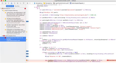 Ios Errors Thrown From Here Are Not Handled Stack Overflow