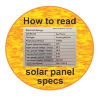 How To Read Solar Panel Output Specifications