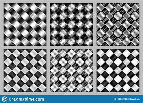 Geometrical Seamless Ring Pattern Background Design Set Stock Vector Illustration Of Halftone