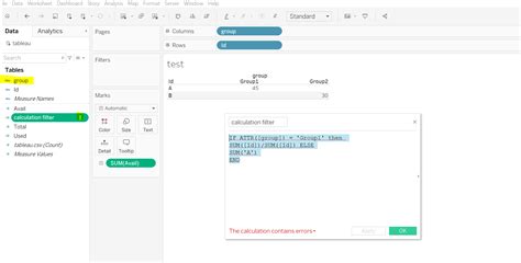 If Statement Group Calculation In Tableau Stack Overflow