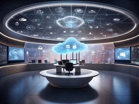 Modern Command Center With Real Time Global Data Visualization On