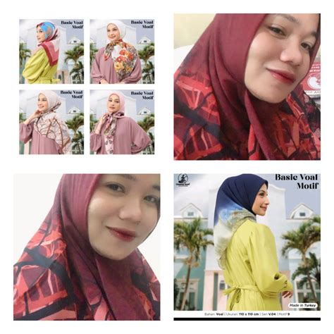 Jual HIJAB SEGI4 PREMIUM ROYAL TURKEY UMAMA JILBAB BASIC VOAL MOTIF / ADEM TIDAK PANAS DENGUNG ...