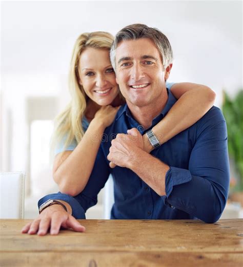 Home Mature Couple And Portrait With Hug For Support Commitment And