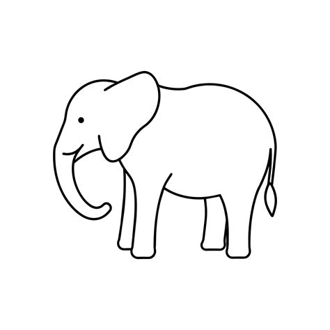 Elephant Hand Drawing Coloring Page And Outline Vector Design Premium