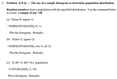 2 Problem Ch 6 The Use Of A Sample Histogram To