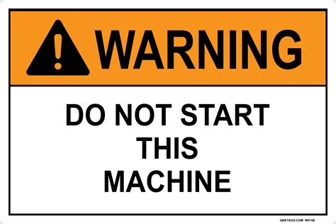 warning do not start this machine fast production ships within 48