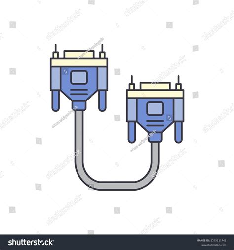 Dsub Cable Icon Color Isolated On Stock Vector Royalty Free