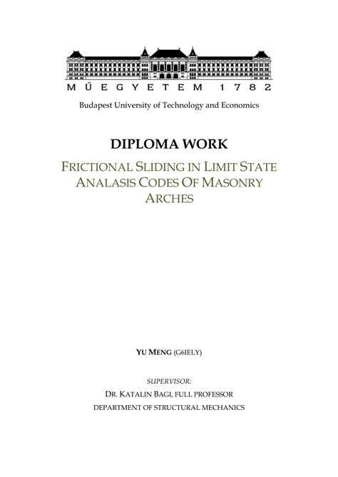 Pdf Frictional Sliding In Limit State Analysis Codes Of Masonry Arches