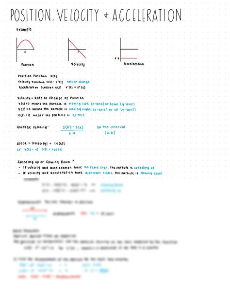 SOLUTION Ap Calculus Ab Position Velocity Acceleration Studypool
