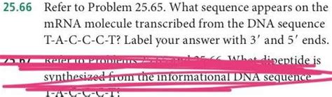 [answered] 25 66 Refer To Problem 25 65 What Sequence Appears On The