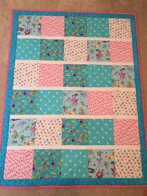 Blue And Pink Patchwork Quilt