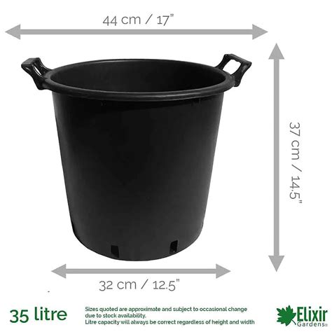 Elixir Gardens Heavy Duty 35 Litre Tree And Shrub Patio Recycled Plastic Container Pots Tubs With
