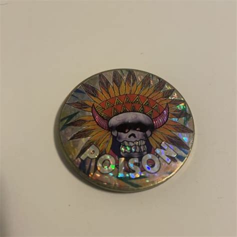 Vintage Pogs Metal Slammer 1990s Indian Chief Skull Fast Free Ship