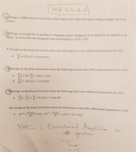 solved need s 6 g sign a differentiator to produce and