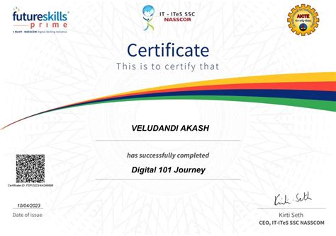 Akash Veludandi On Linkedin Futureskillsprime Nasscom Aicte Digital