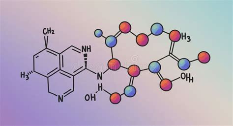 Molecular Structure Of Serotonin Is Depicted With A Two Dimensional Skeletal Formula Stock