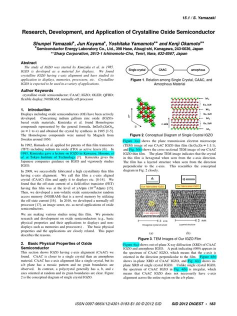 Research Development And Application Of Crystalline Oxide