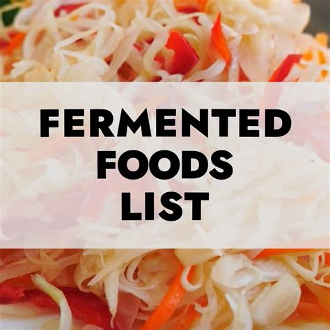Fermented Foods List